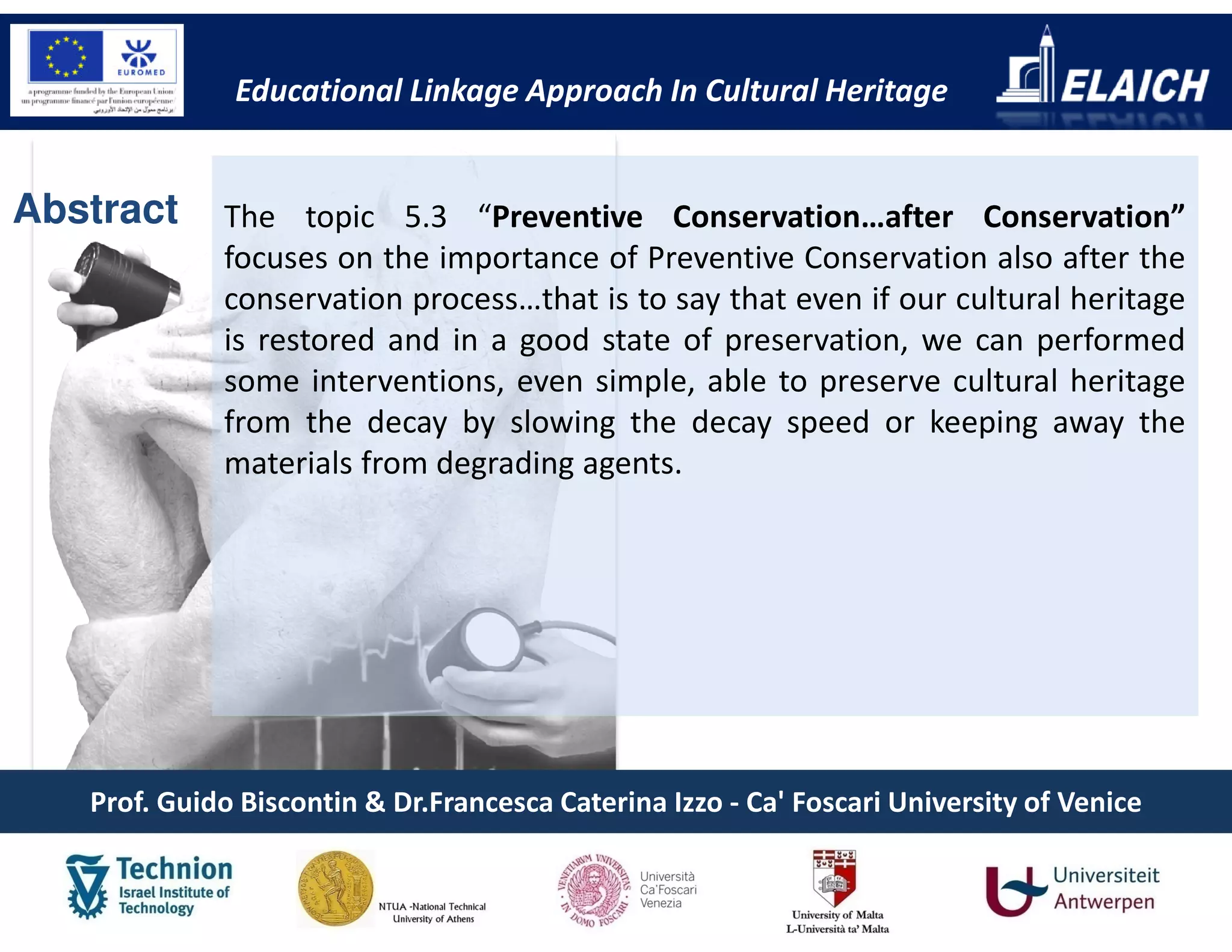 Elaich module 5 topic 5.3 - Preventive Conservation | PDF
