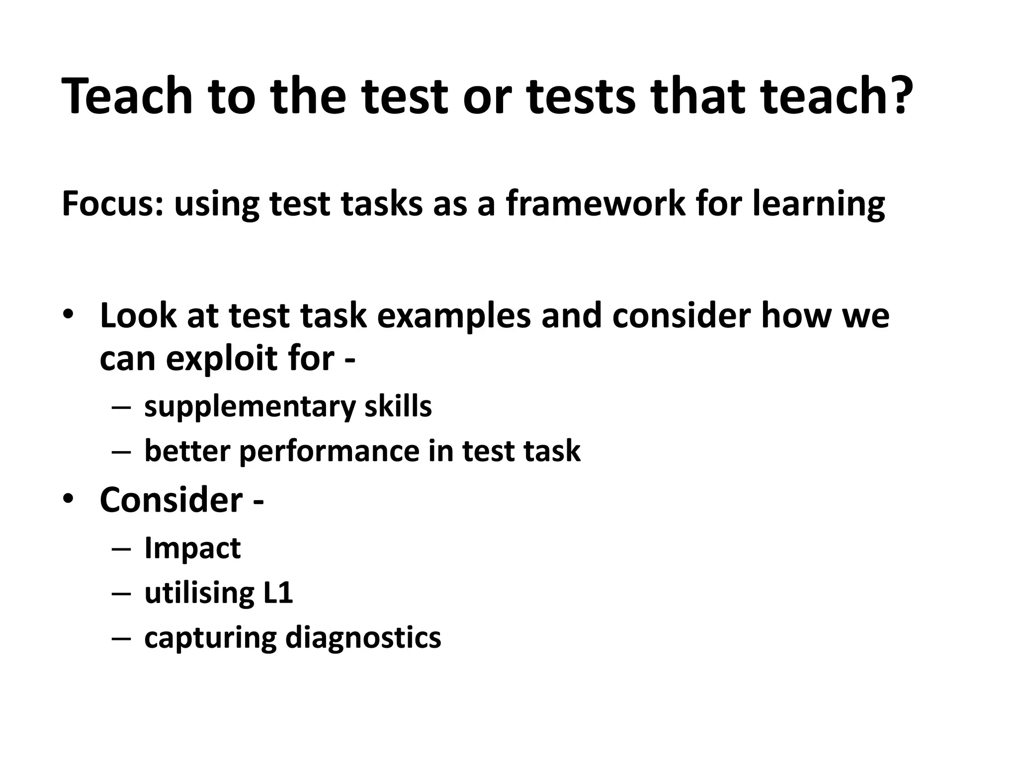 Dr Elaine Boyd & Dr Cristina Perez-Guillot: Teach to the test or tests ...