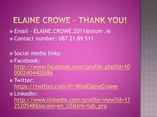 Elaine crowe emarketing slides | PPT