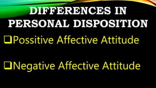 VALUES, ATTITUDE AND JOB SATISFACTION (VALUES) | PPTX