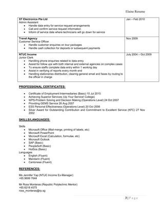 Elaine's Resume 2016 | PDF