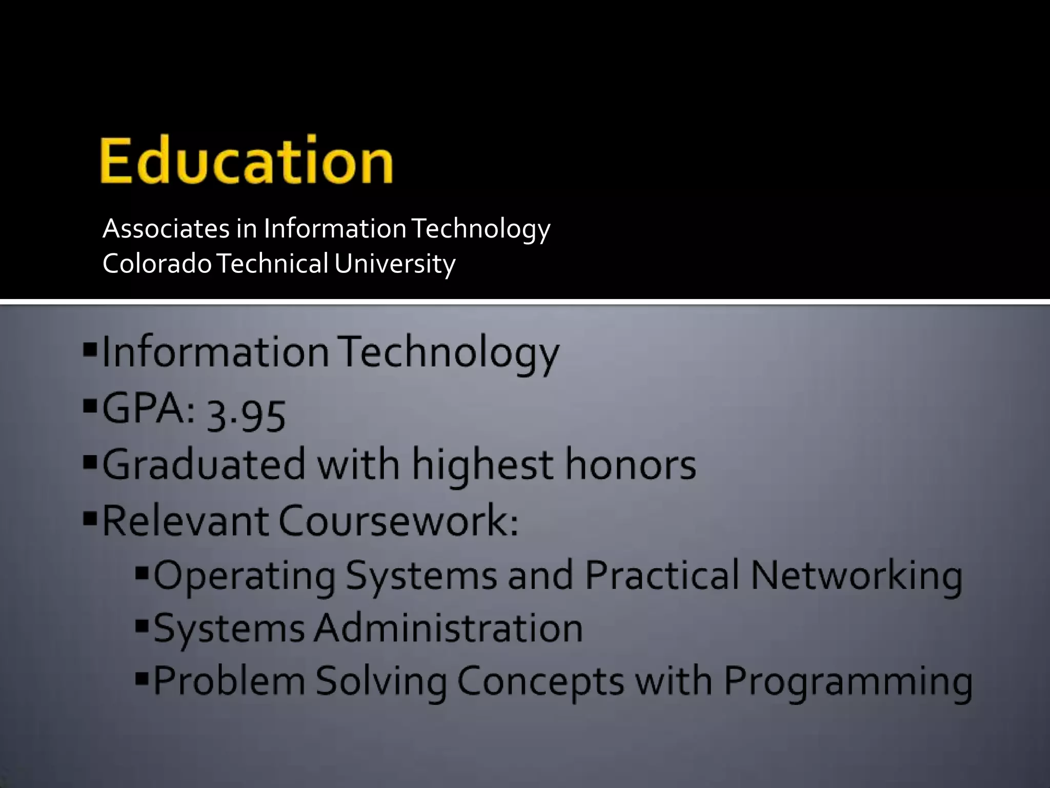 Elaine's Career Profile | PPTX