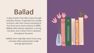 ELA Learning about Poetry Different Types of Poems Education ...