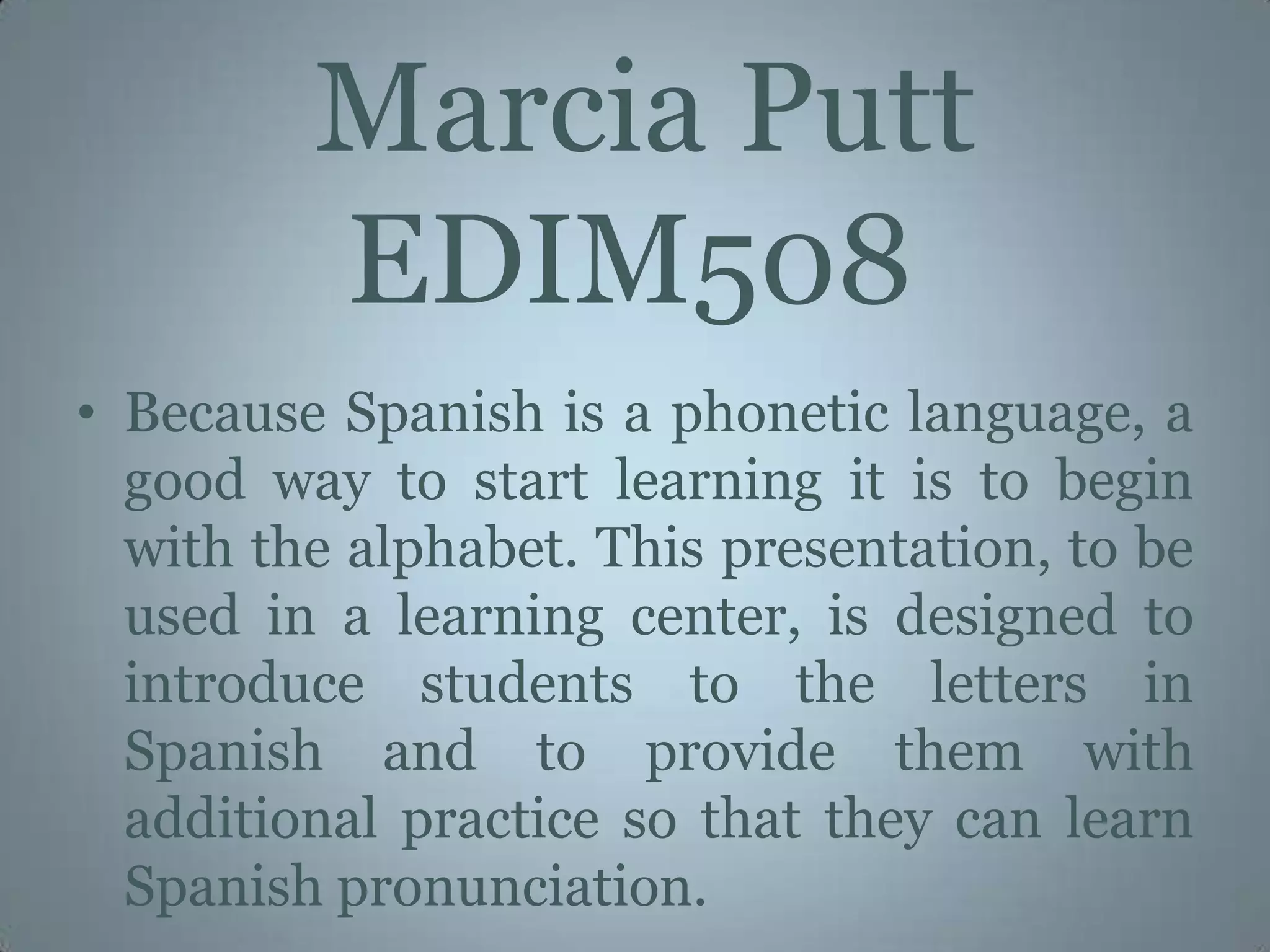 El Alfabeto EspañOl Power Point Presentation | PPTX