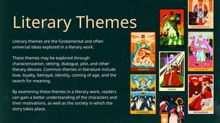 ELA Literary Themes Education Presentation in Dark Green and Yellow ...