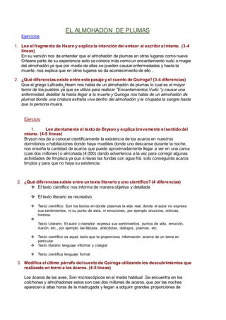 El almohadon de plumas | DOCX