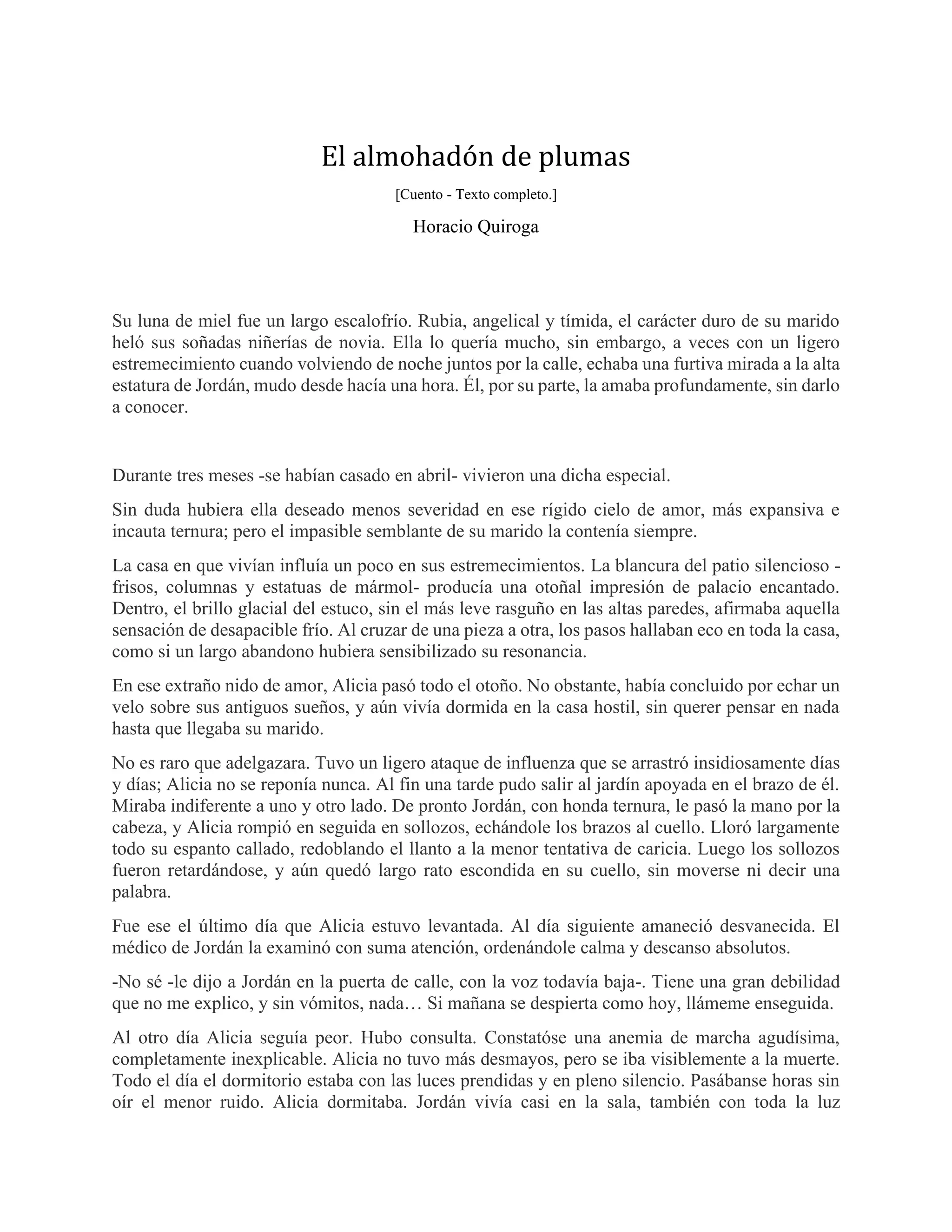 El almohadón de plumas | PDF