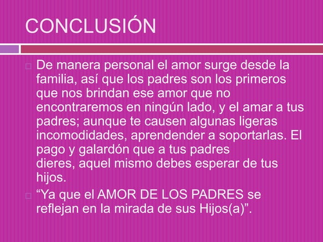 El amor de los padres hacia los hijos | PPTX