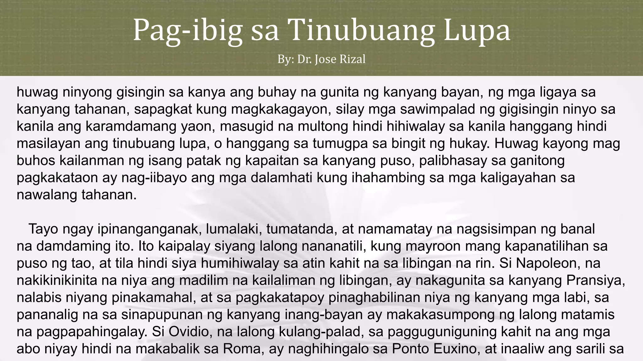 El Amor Patrio | PPTX