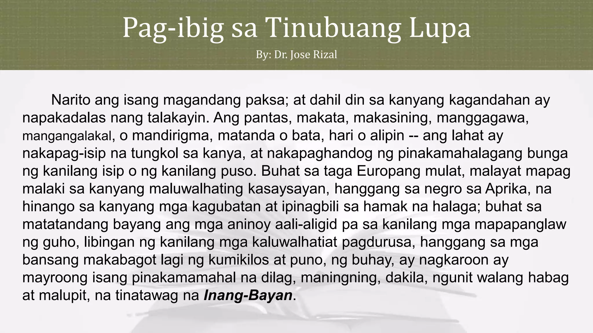 El Amor Patrio | PPTX