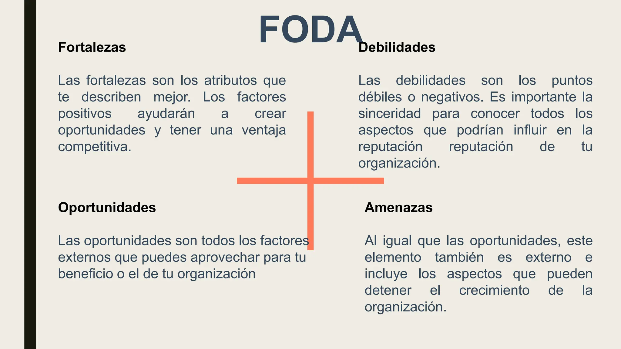 EL ANALISIS FODA NOS AYUDA A CONOCER A LA ORGANIZACION | PPT