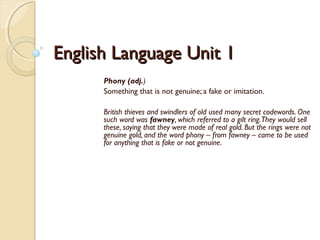L1 - Introduction to English Language | PPT