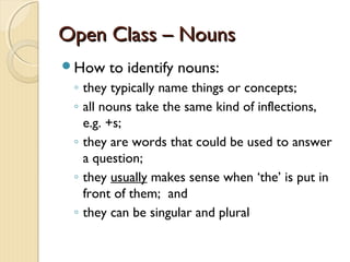 English Language - Lexicology and Word classes | PPT