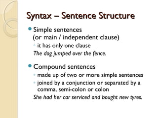 Examples Of Syntax Sentences