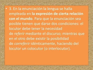 El aparato formal de la enunciación | PPTX