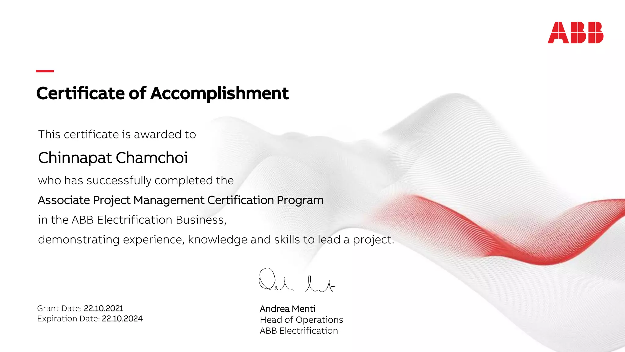 APM certificate_20211022_chinnapat_chamchoi | PDF | Business | Business ...