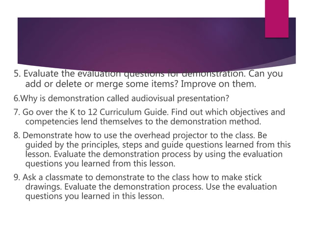 Lesson 10; Demonstration in Teaching | PPTX | Educational Assessment ...