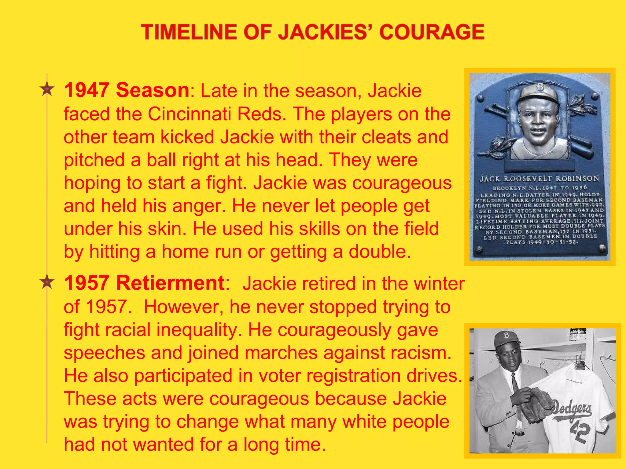 Robinson courage project8 | PPT | Baseball | Sports