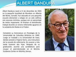 Teoria del aprendizaje social de Albert Bandura | PPTX