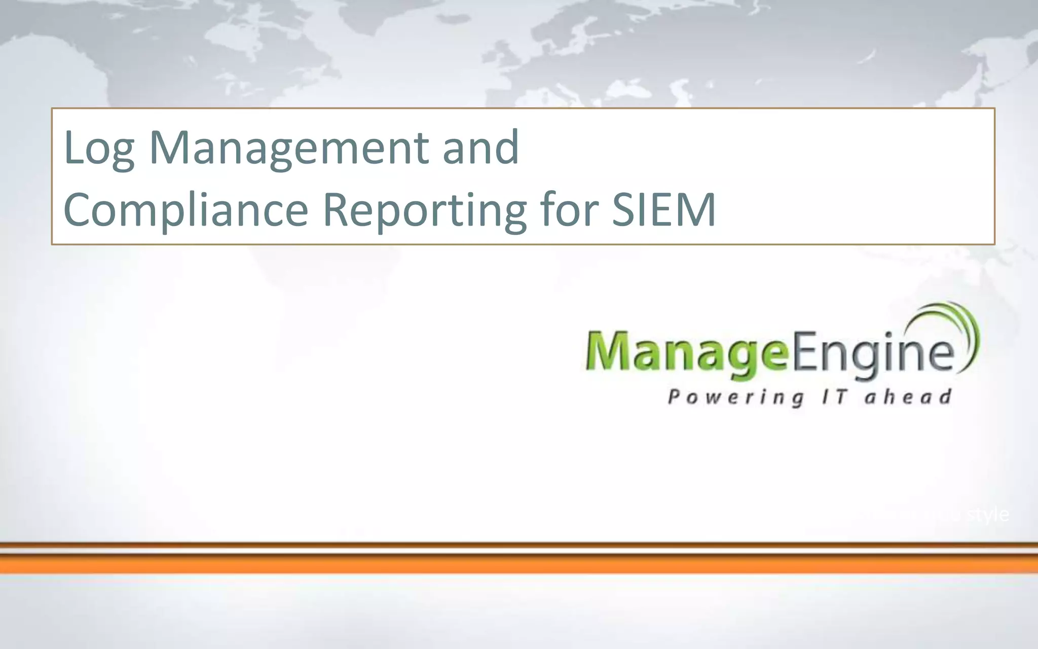 EventLog Analyzer - Product overview | PPTX