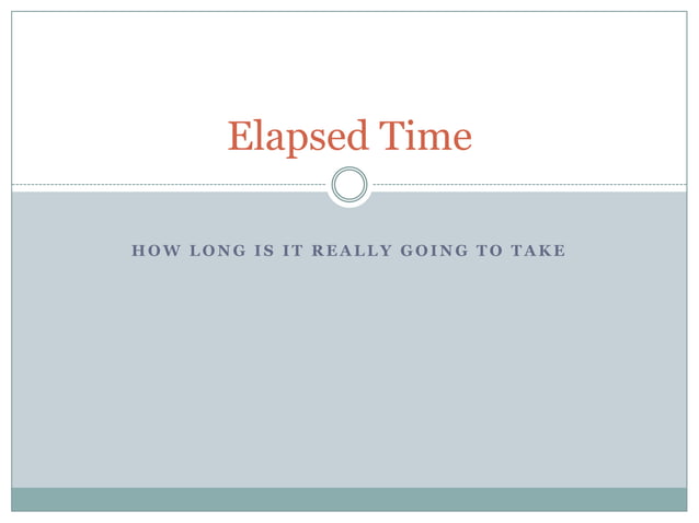 Elapsed time | PPTX