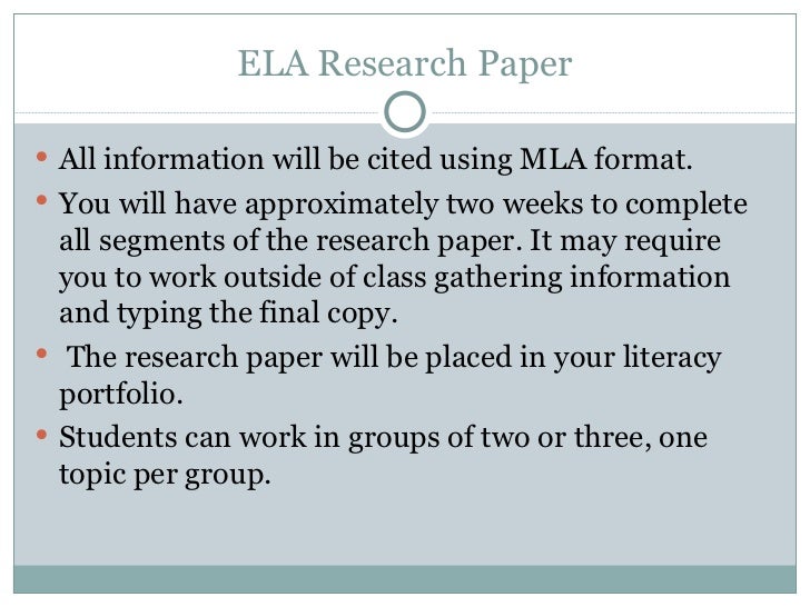 Ela research project on an american author