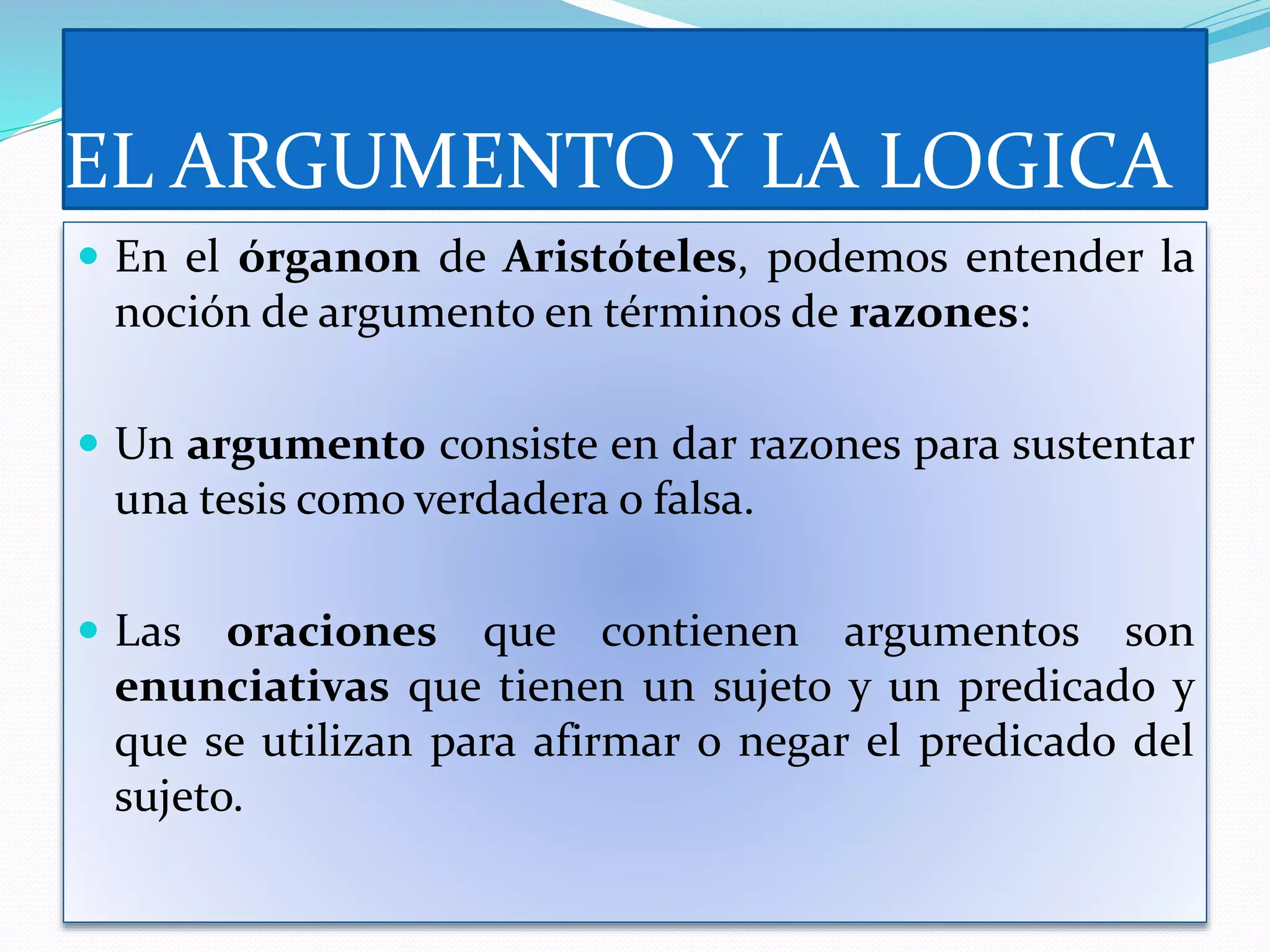 El argumento y la logica | PPT
