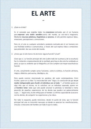 El arte | DOCX