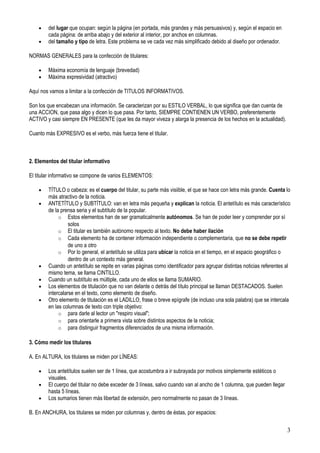 El arte de titular y sus reglas+ | DOC
