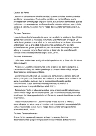 El Asma , su origen , desde la vista epidemiología,síntomas , etc | PDF