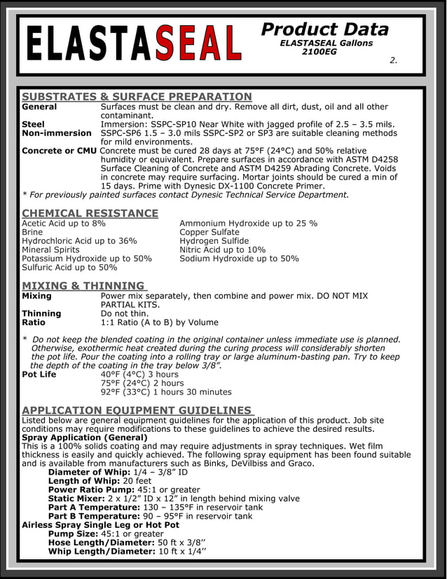 Elastaseal data sheet | PDF
