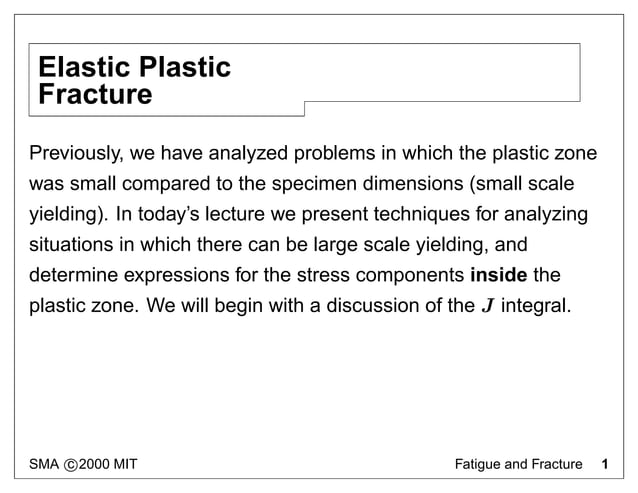 Elastic plastic fracture mechanics | PDF