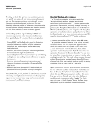 Elastic caching for scalability, dynamic growth and performance | PDF