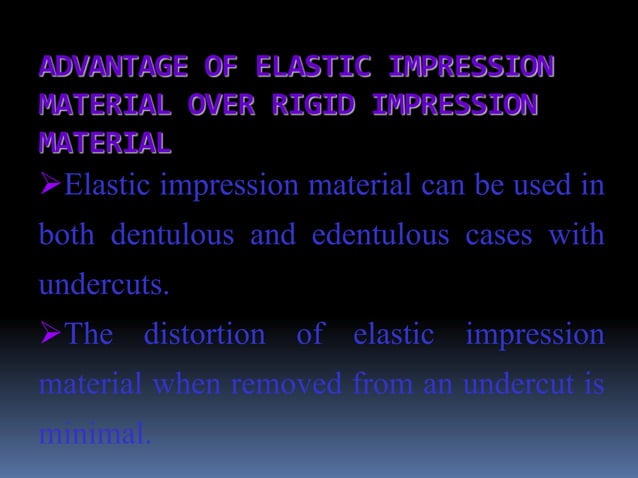 Elastic imp material | PPT | Oral care | Personal Care