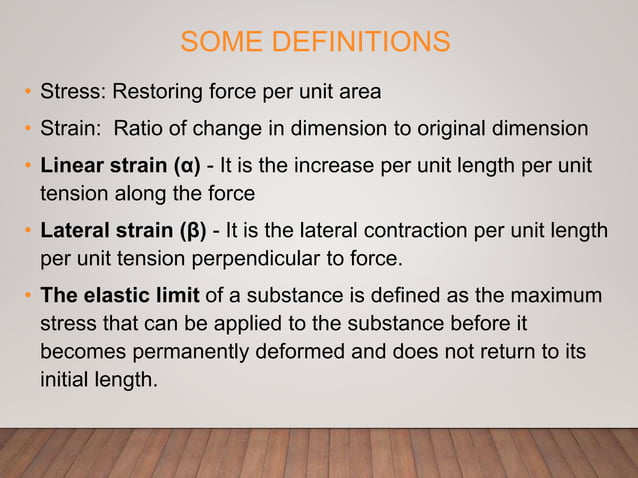 Introduction to Elasticity of materials | PPTX | Geology | Science