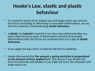 Elasticity and Hooke's Law for better understanding | PPT