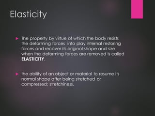 Elasticity Basic Physics - By Harshad Patil. - DMTC - Young Modulus | PDF