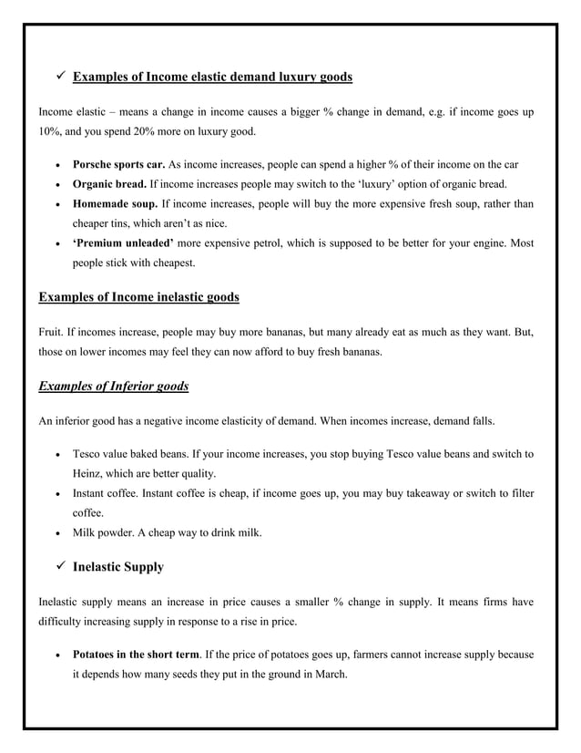 Elasticity demand in word with examples | PDF