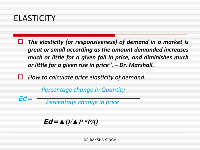 Elasticity of demand | PPT
