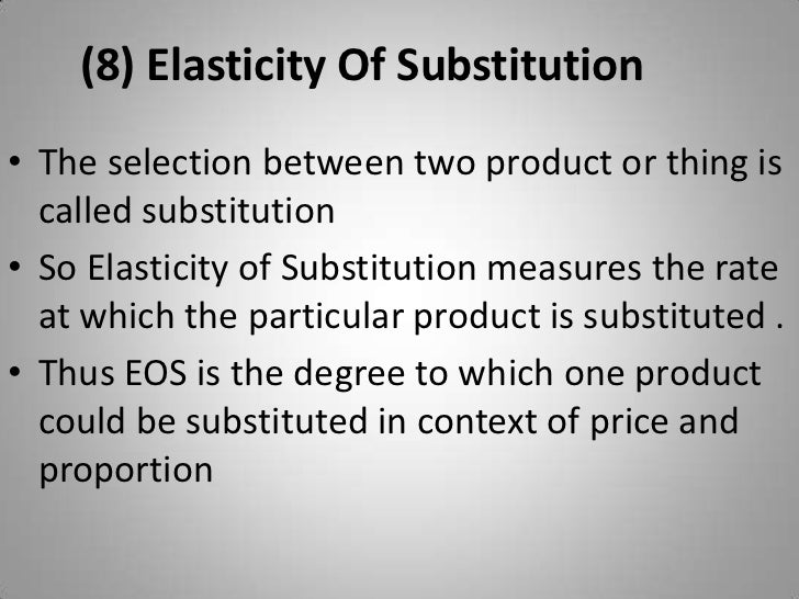 Elasticity Of Substitution
