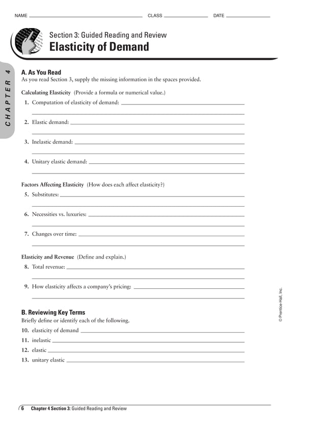 Elasticity of demand worksheet | PDF