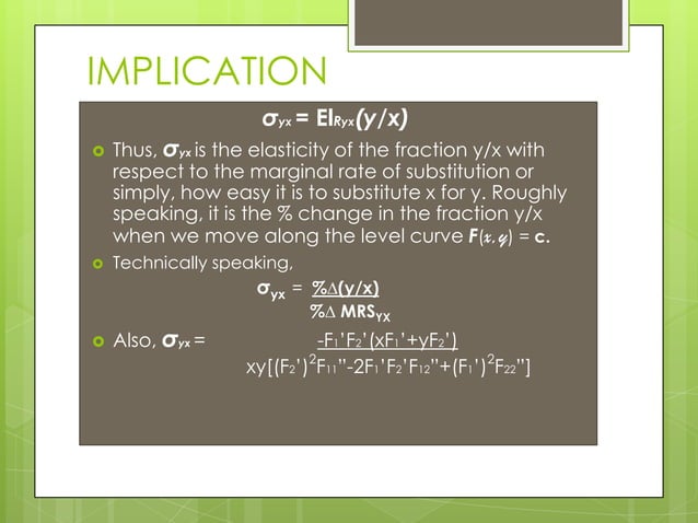 Elasticity of substitution | PPTX | Physics | Science