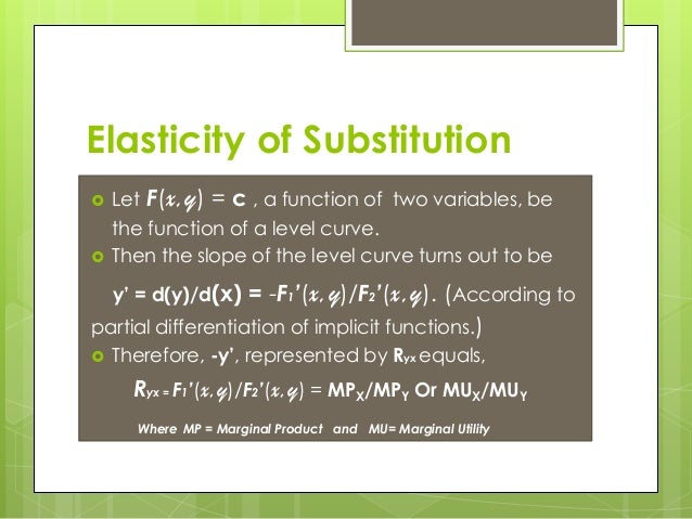 Elasticity Of Substitution