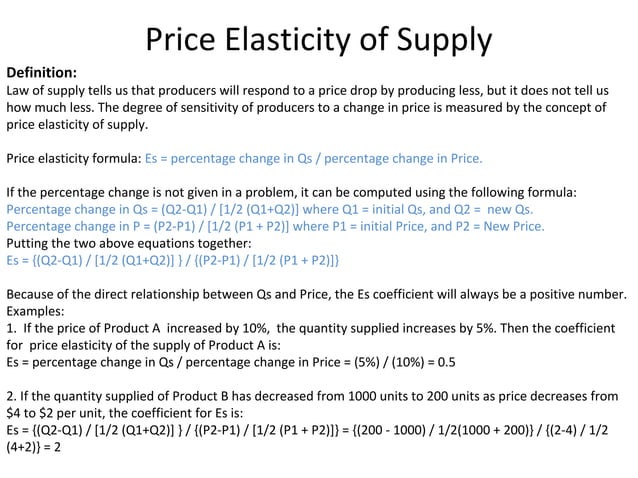 Elasticity of Demand and Supply | PPT