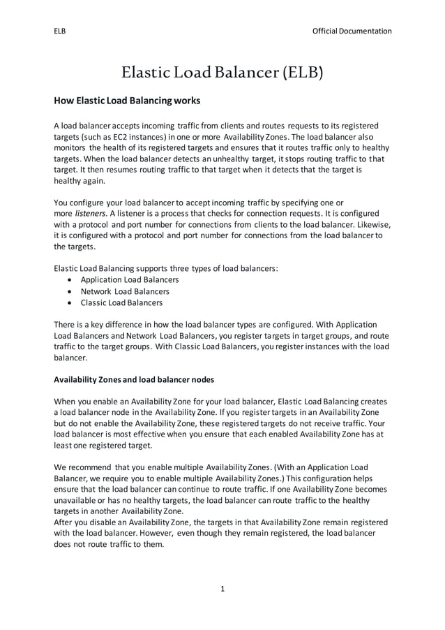 AWS- Elastic load balancing | PDF | Free Download