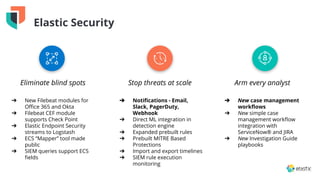 Elastic Security : Protéger son entreprise avec la Suite Elastic | PPT