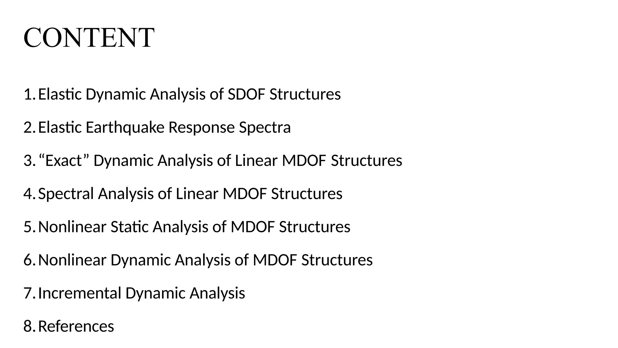 Elements of seismic analysis methods - Elastic response spectra | PPTX