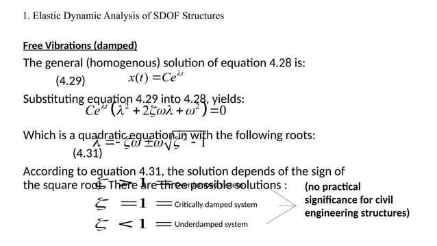 Elements of seismic analysis methods - Elastic response spectra | PPT