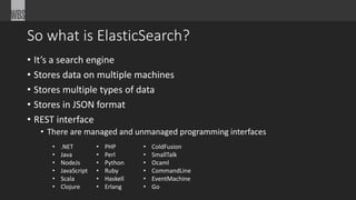 ElasticSearch for data mining | PPTX | Programming Languages | Computing