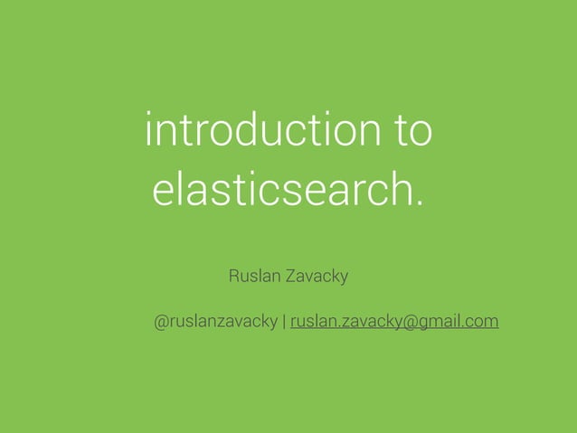 Introduction to Elasticsearch | PDF | Search | Internet